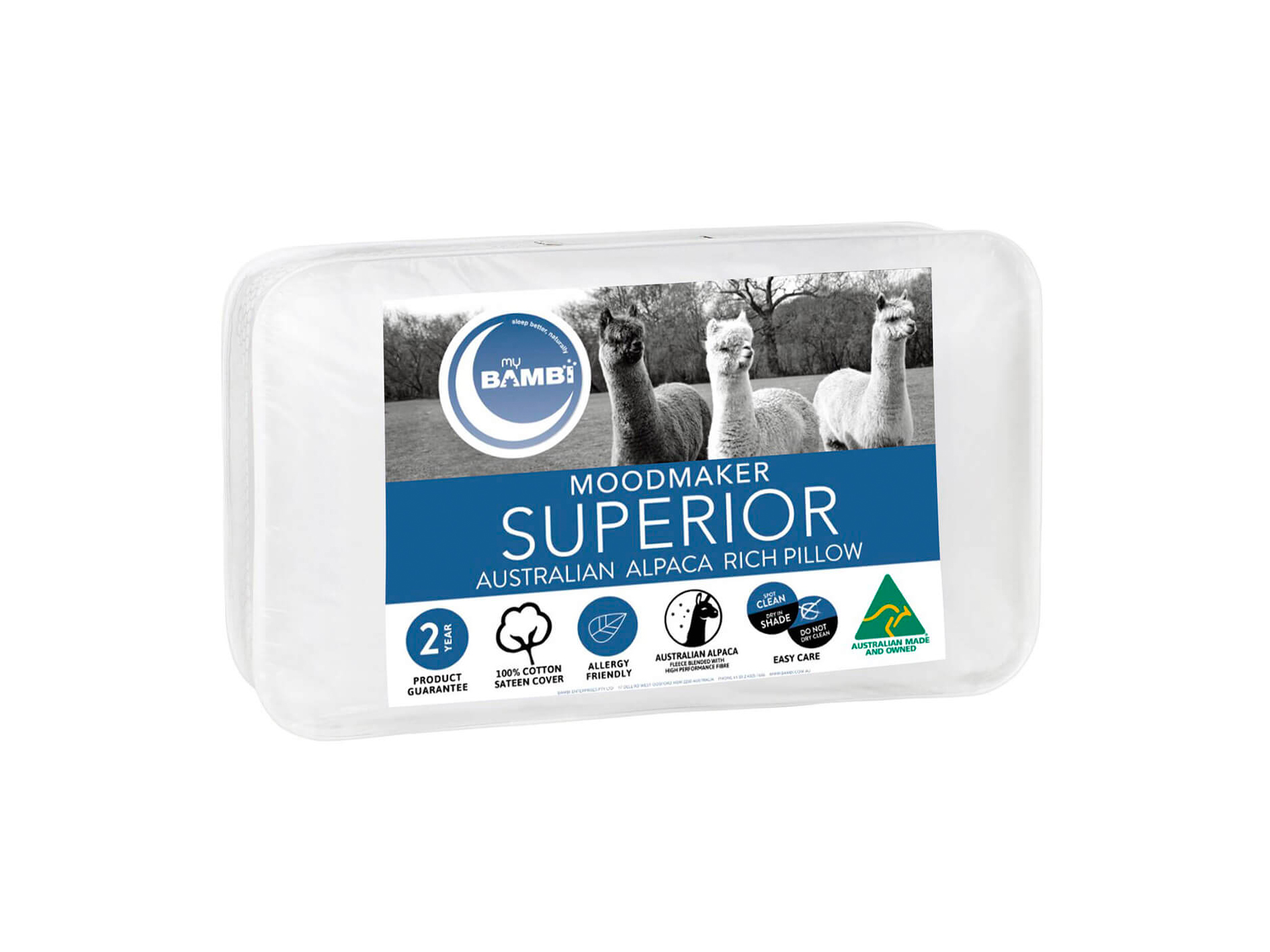 Moodmaker Superior Australian Alpaca Pillow | Sleep Doctor Batemans Bay